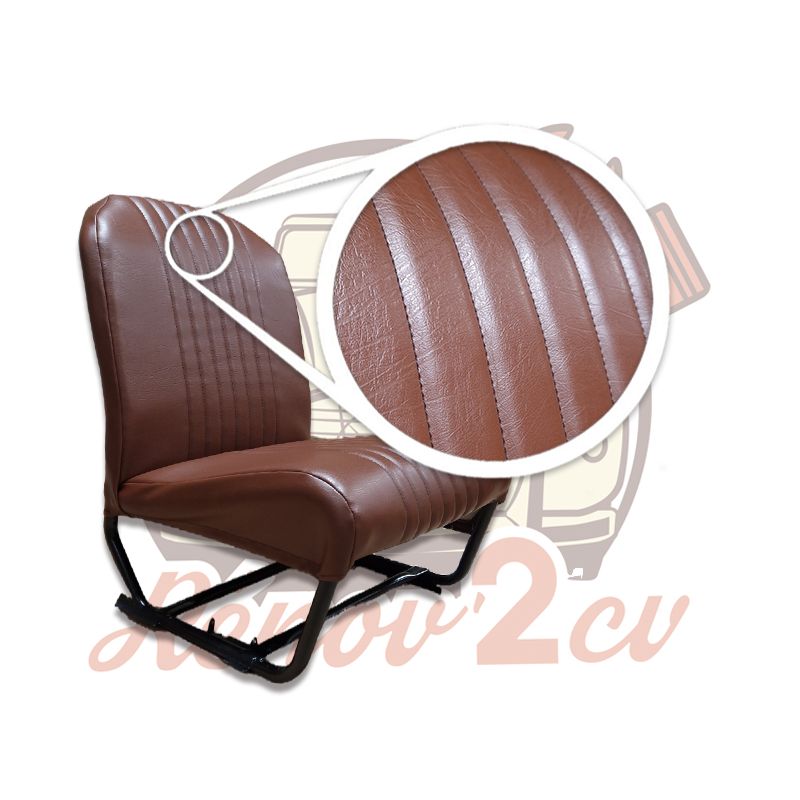 Sièges complets 2CV Skai marron lisse banquette Sym.