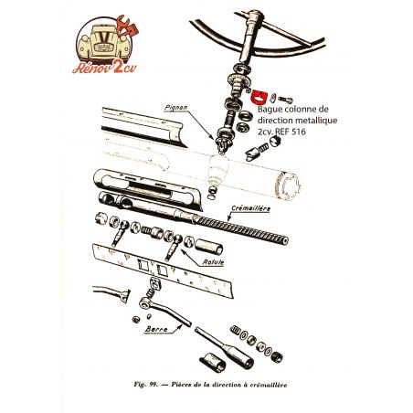Bague colonne direction métal 2CV Méhari Dyane