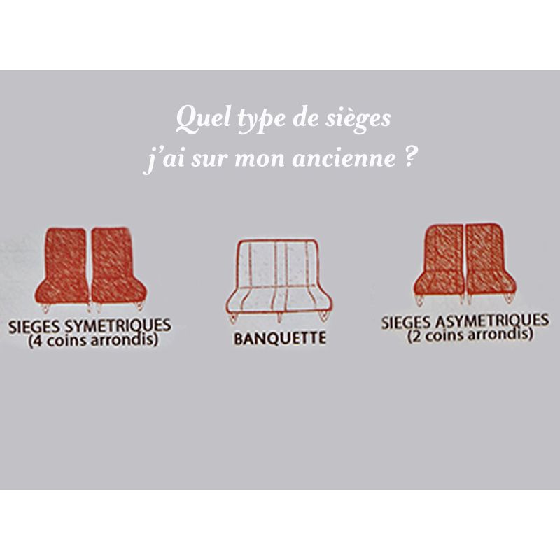 Sièges complets 2CV Ecossais sièges banquette Asymétrique